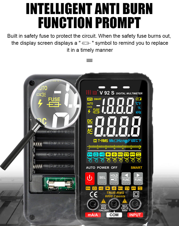 V 92 S Smart Digital Multimeter True RMS Auto ranging – V A R TECH