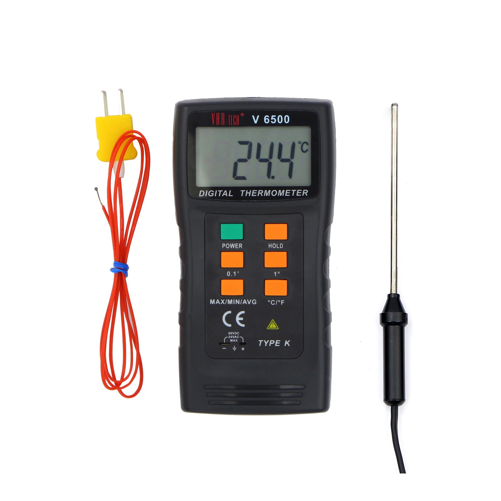 V 6500 Industrial Digital thermometer High precision instrument K type ...